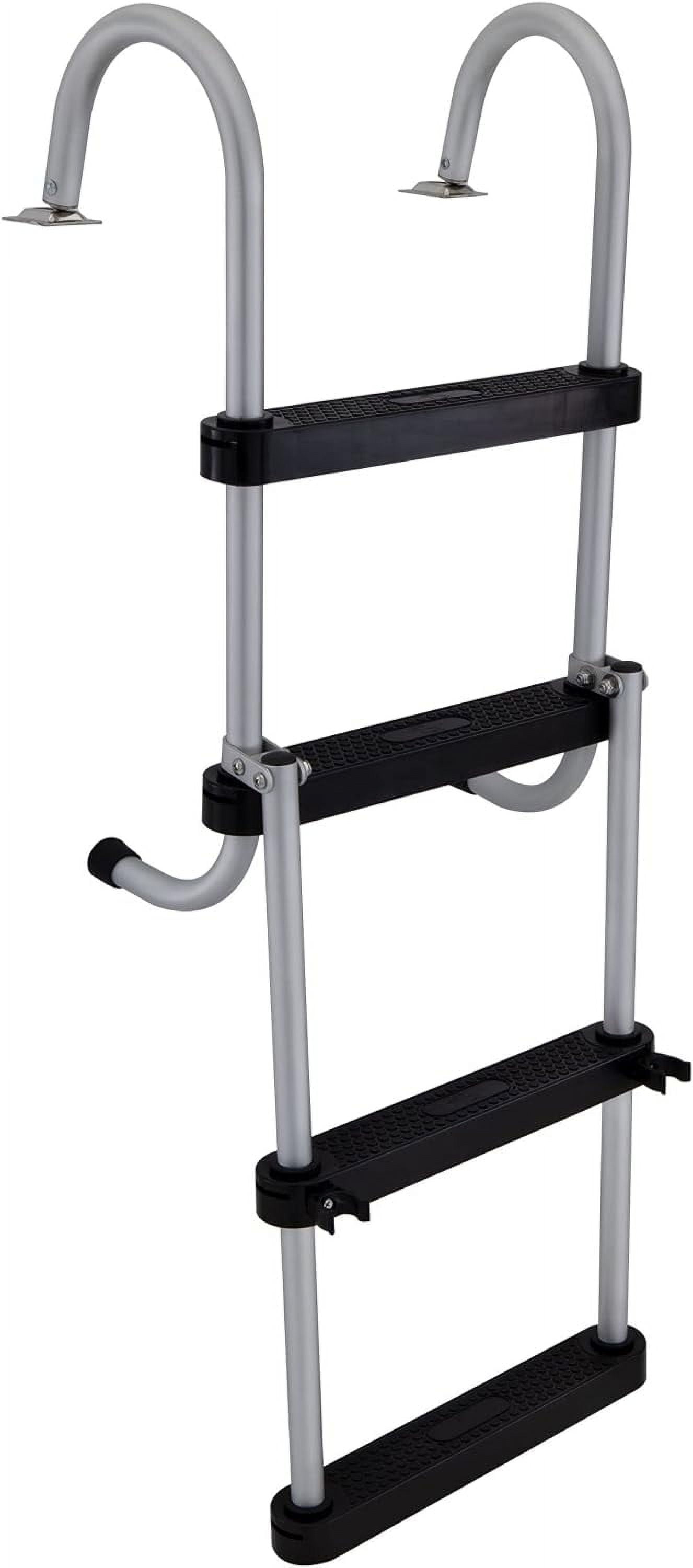 RecPro Marine Pontoon Boat 4 Step Folding Boarding Ladder AL-B4 ...