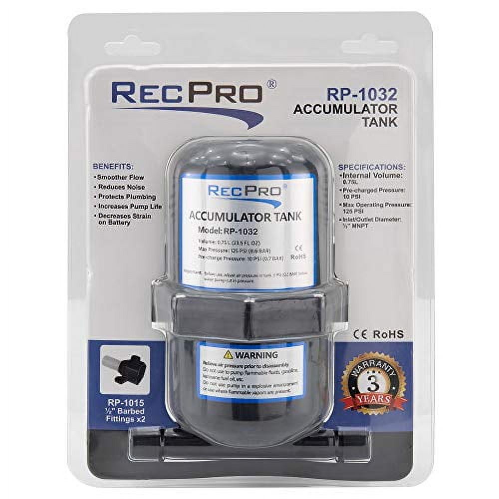 RecPro RV 4 Chamber Water Pump | Quiet Running | 12V DC | 45 PSI | 8 ...