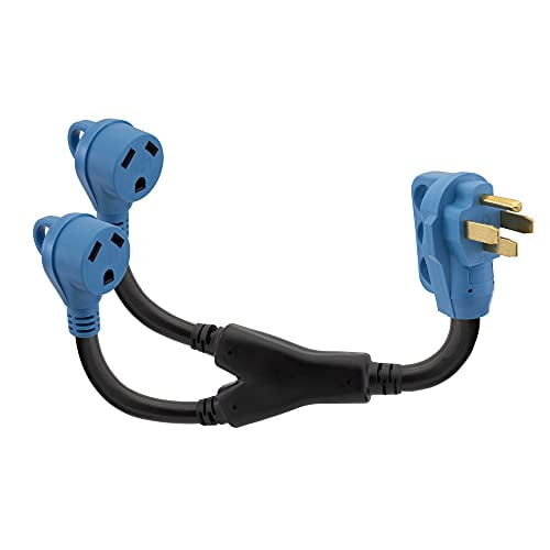 RecPro RV 50 Amp to 30 Amp Splitter | Shore Power Adapter | 50A Male to ...
