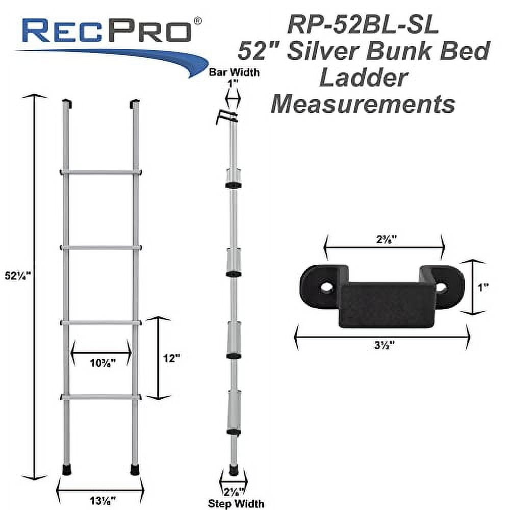 RecPro RV Bunk Ladder 52" | Black or Silver Color Options | Mounting ...
