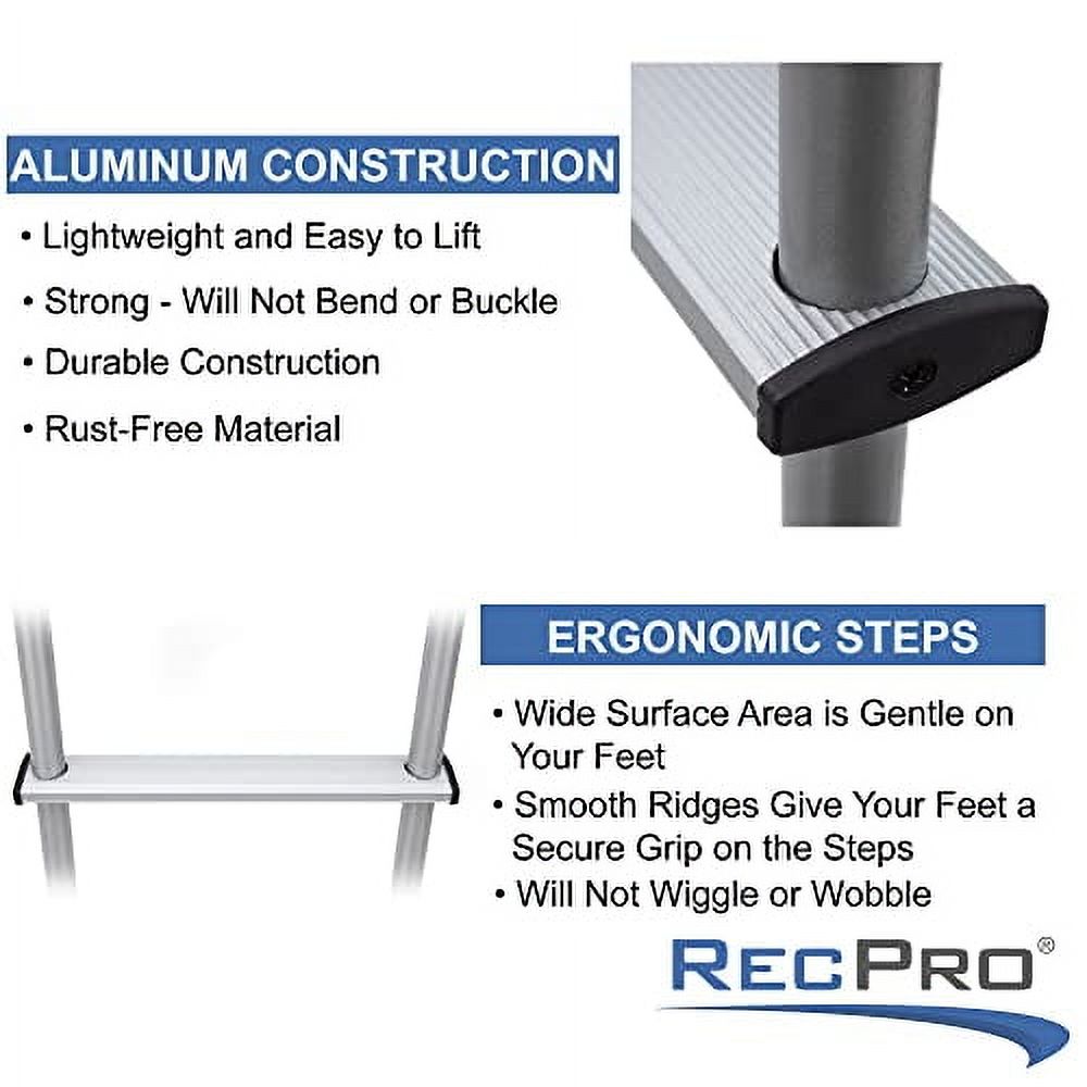 RecPro RV Bunk Ladder 60" | Black or Silver Color Options | Optional Mounting Brackets ...