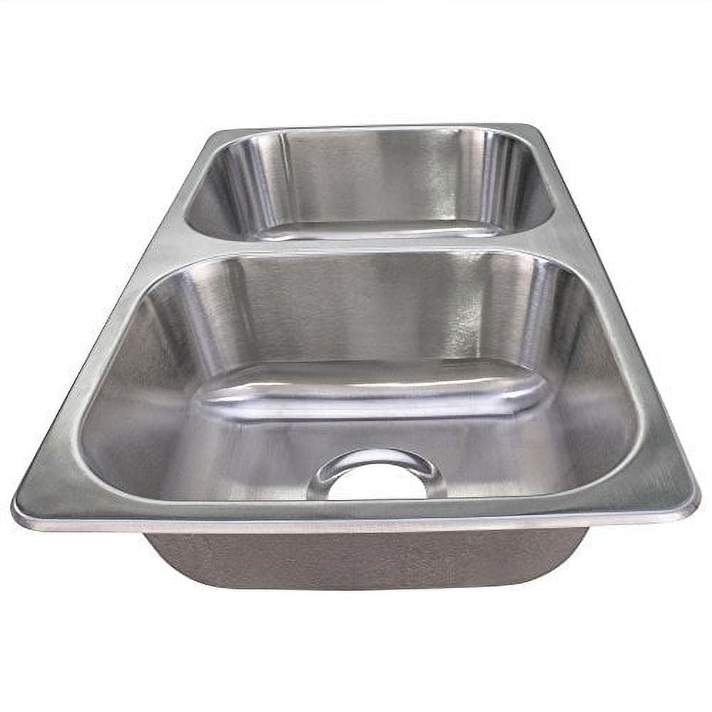 RecPro RV Double Bowl Kitchen Sink | 27" x 16 x 7" | Stainless Steel ...