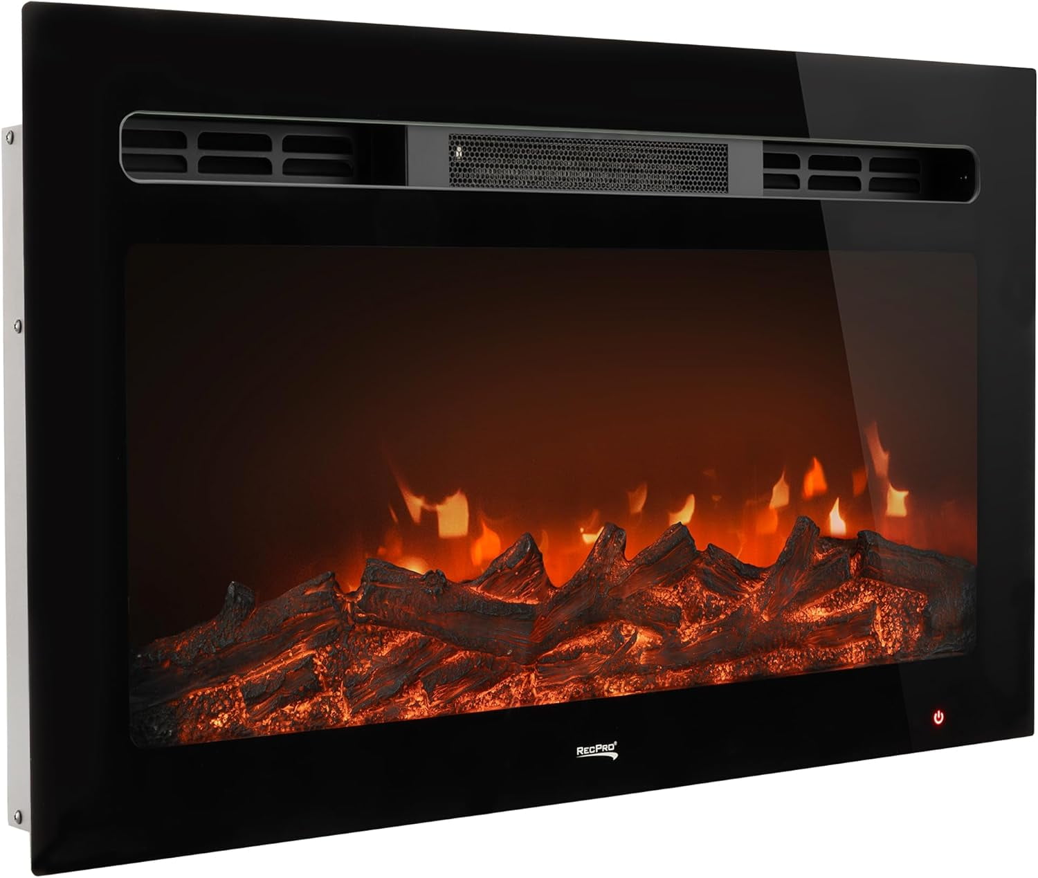 RecPro RV Fireplace | Recessed Electric Fireplace | Glass with Log View ...