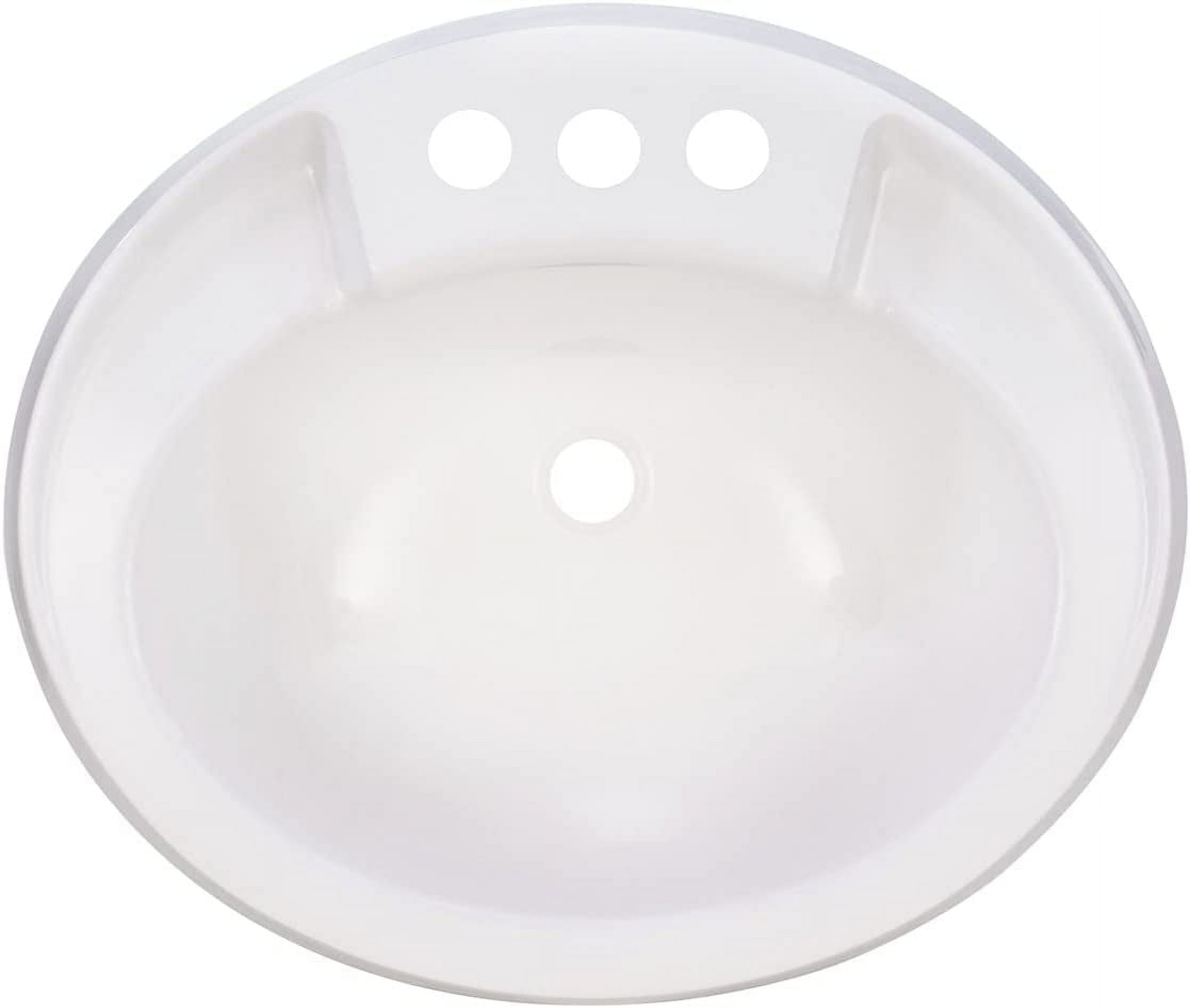RecPro RV Oval Bathroom Sink | White | Single Bowl Lavatory Sink ...