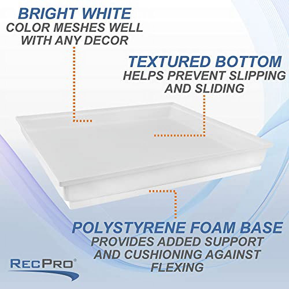 RecPro RV Shower Pan | 27" x 24" x 4" Corner Drain in White | RV Shower ...