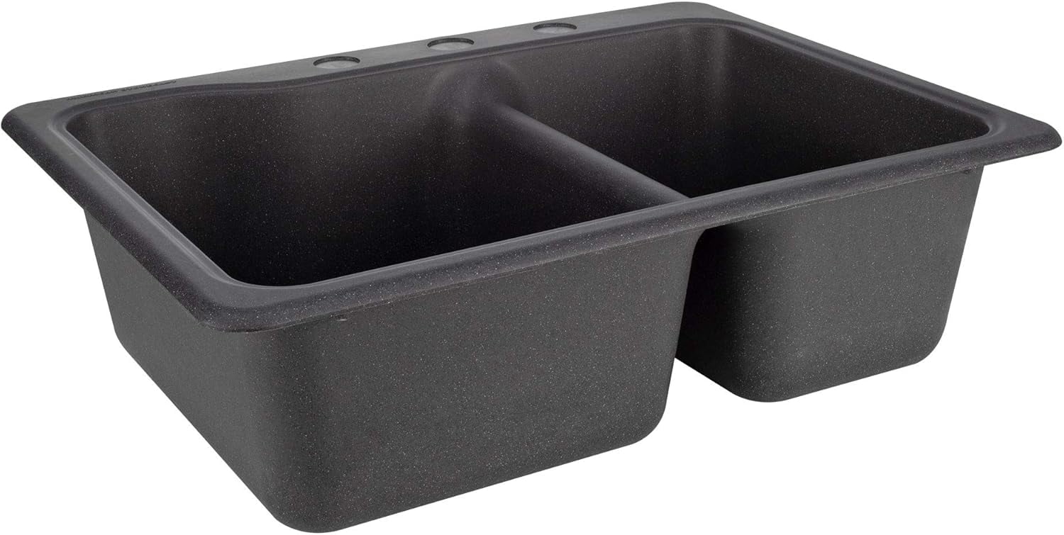 RecPro RV Sink | 25 x 19" Composite Sink | White or Granite Dark Gray ...