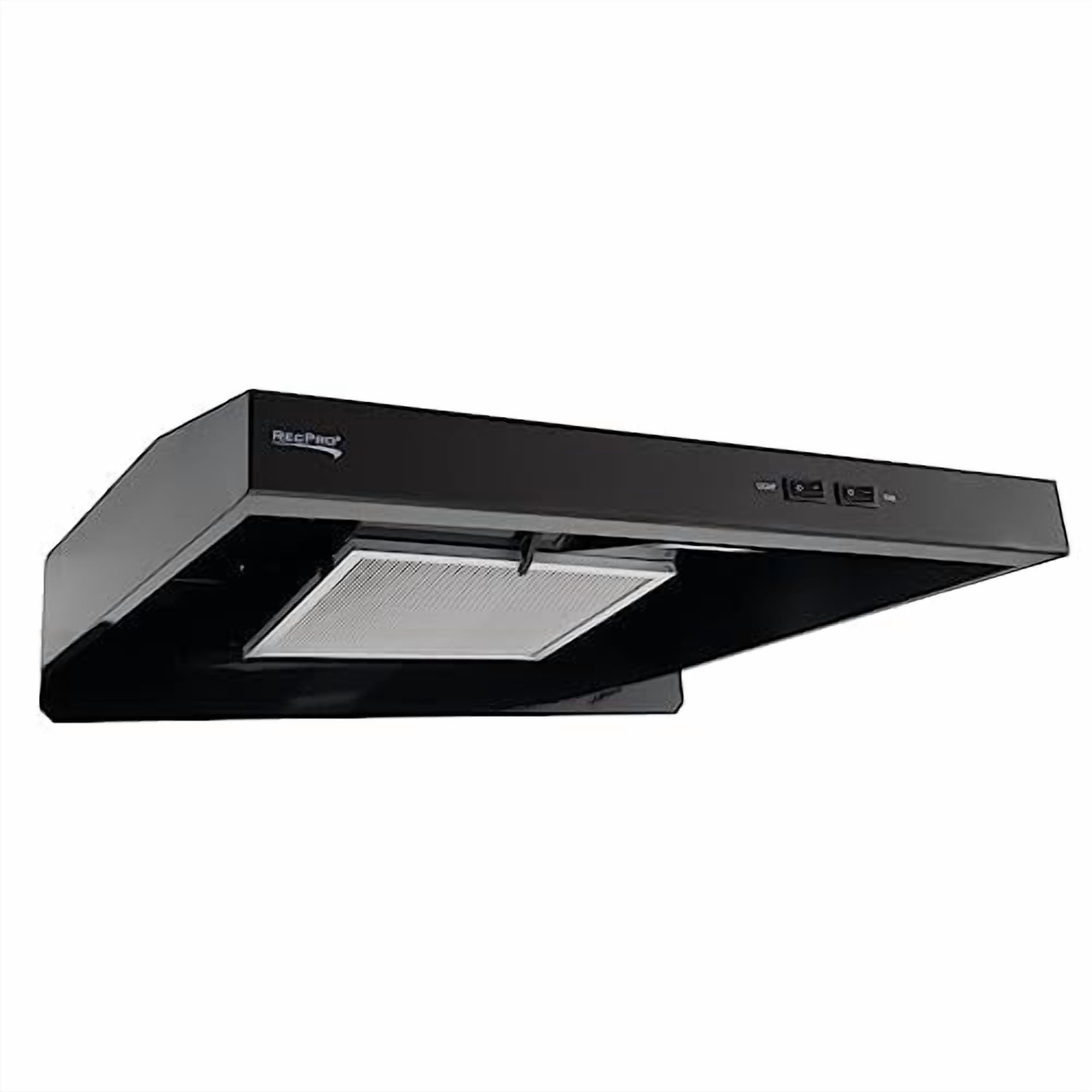 RecPro RV Stove Range Hood Vent | 22" Black | Low Profile | 12V ...