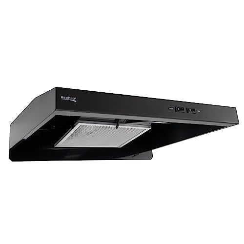 RecPro RV Stove Range Hood Vent | 22" Black | Low Profile | 12V ...