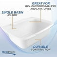 RecPro Rectangle RV Bathroom Sink | Single Bowl Lavatory Sink | Camper ...