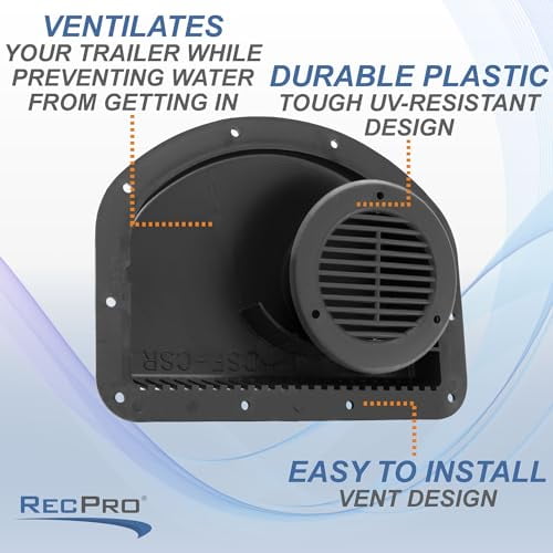RecPro Trailer Exterior Vent Cowl | Driver's Side Front | Curb Side ...