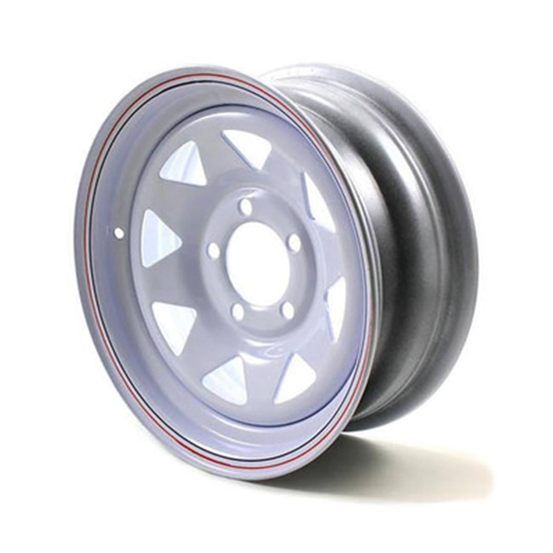 "RecStuff 14X5.5"" White Spoke Trailer Wheel, 5 Lug on 4.5"", High ...