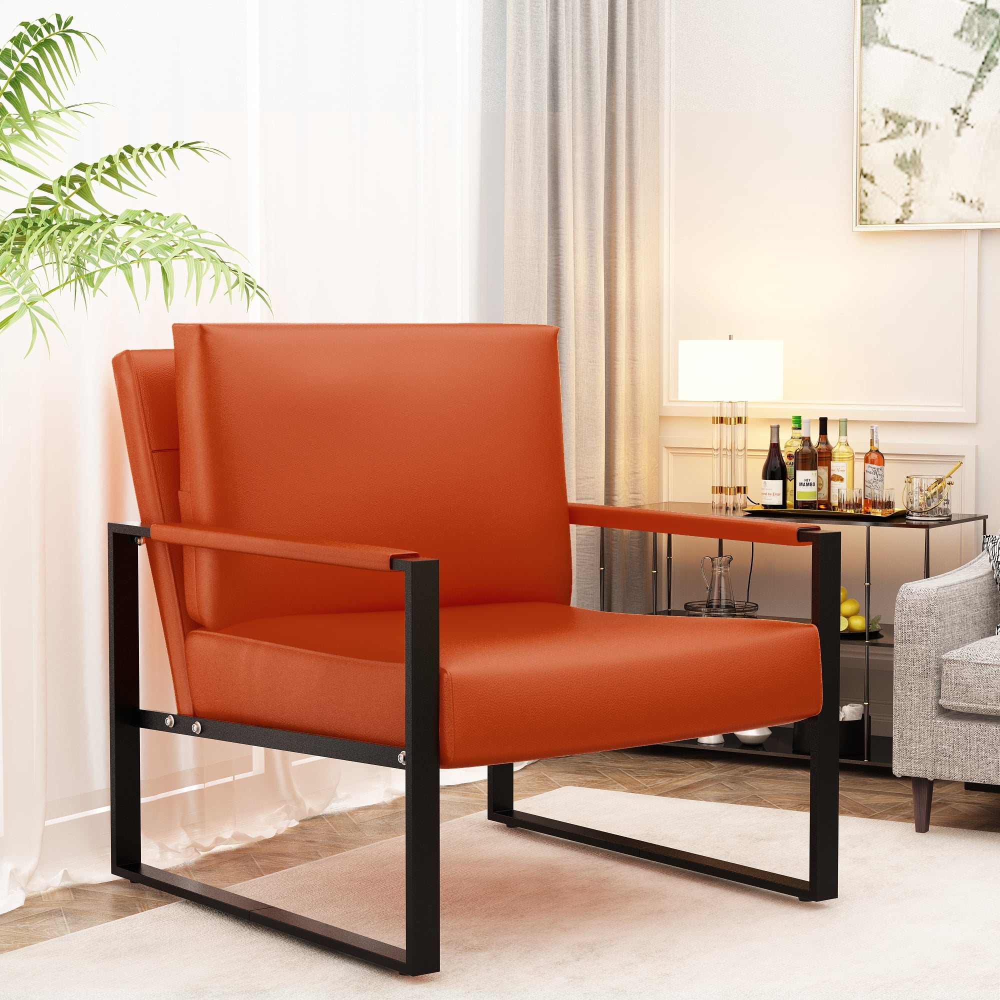 Recaceik Accent Chairs, Mid-Century Modern Armchair with Backrest and ...