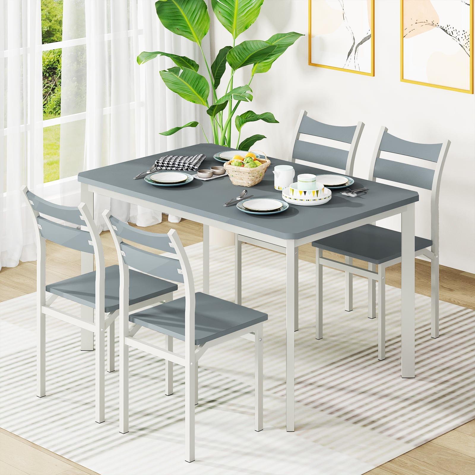 Recaceik Dining Table Set for 4, Dining Room Table Set with 4 ...