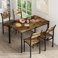 Recaceik 5-Piece Dining Set, 43 Inch Table with 4 Chairs, Space-Saving ...