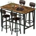 Recaceik Dining Table Set for 4, Counter 35.43”Height Pub Bar Table and ...