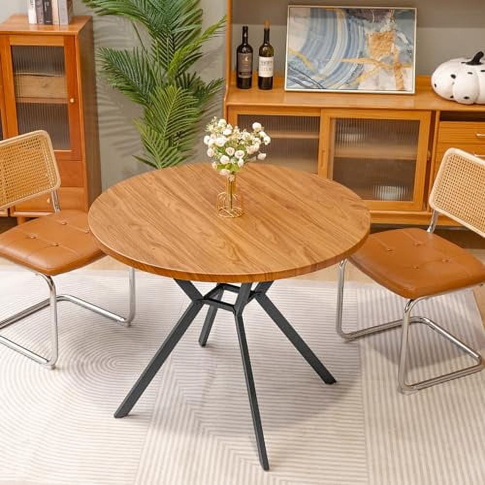 Recaceik Round Dining Table, 39 Inch Rustic Dining Room Table Circle ...
