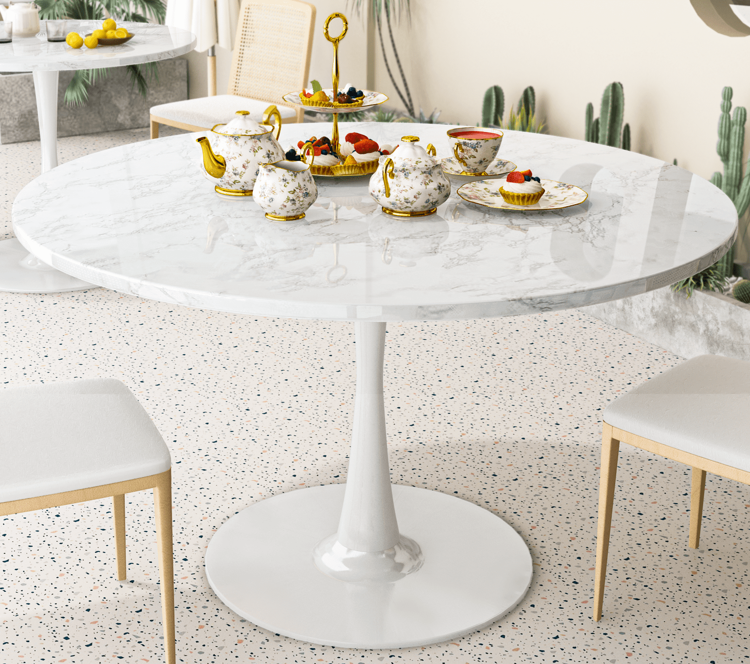 Round tulip dining table store