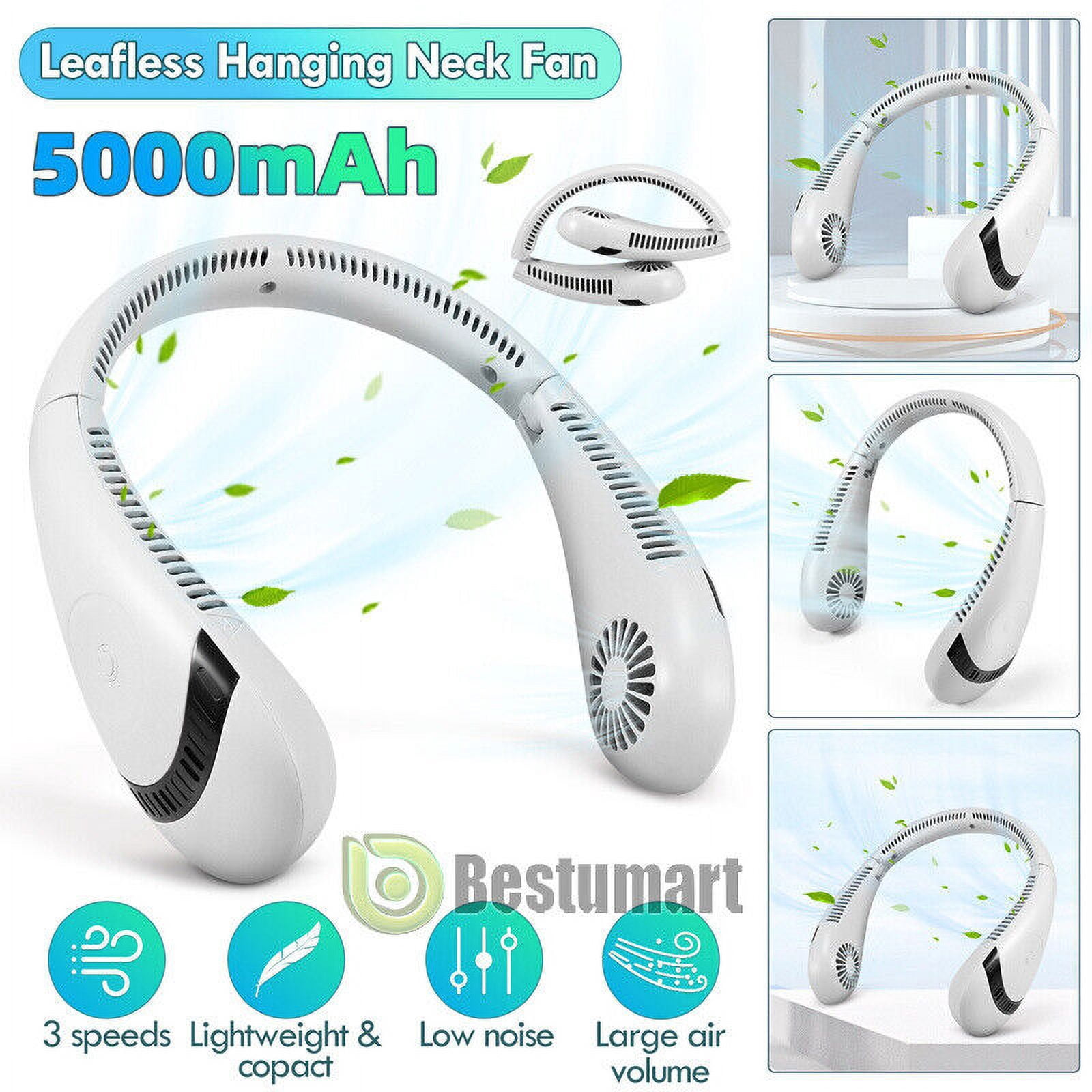 Recargable Portable Fan Mini Neck Air Conditioner Hands Free Cooling ...