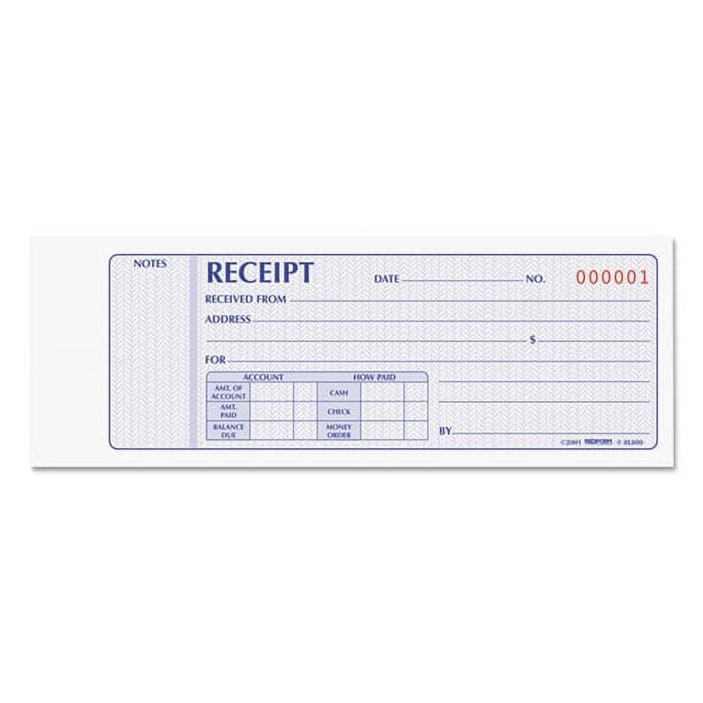 Receipt Book, Two-Part Carbonless, 7 X 2.75, 1/page, 100 Forms | Bundle ...