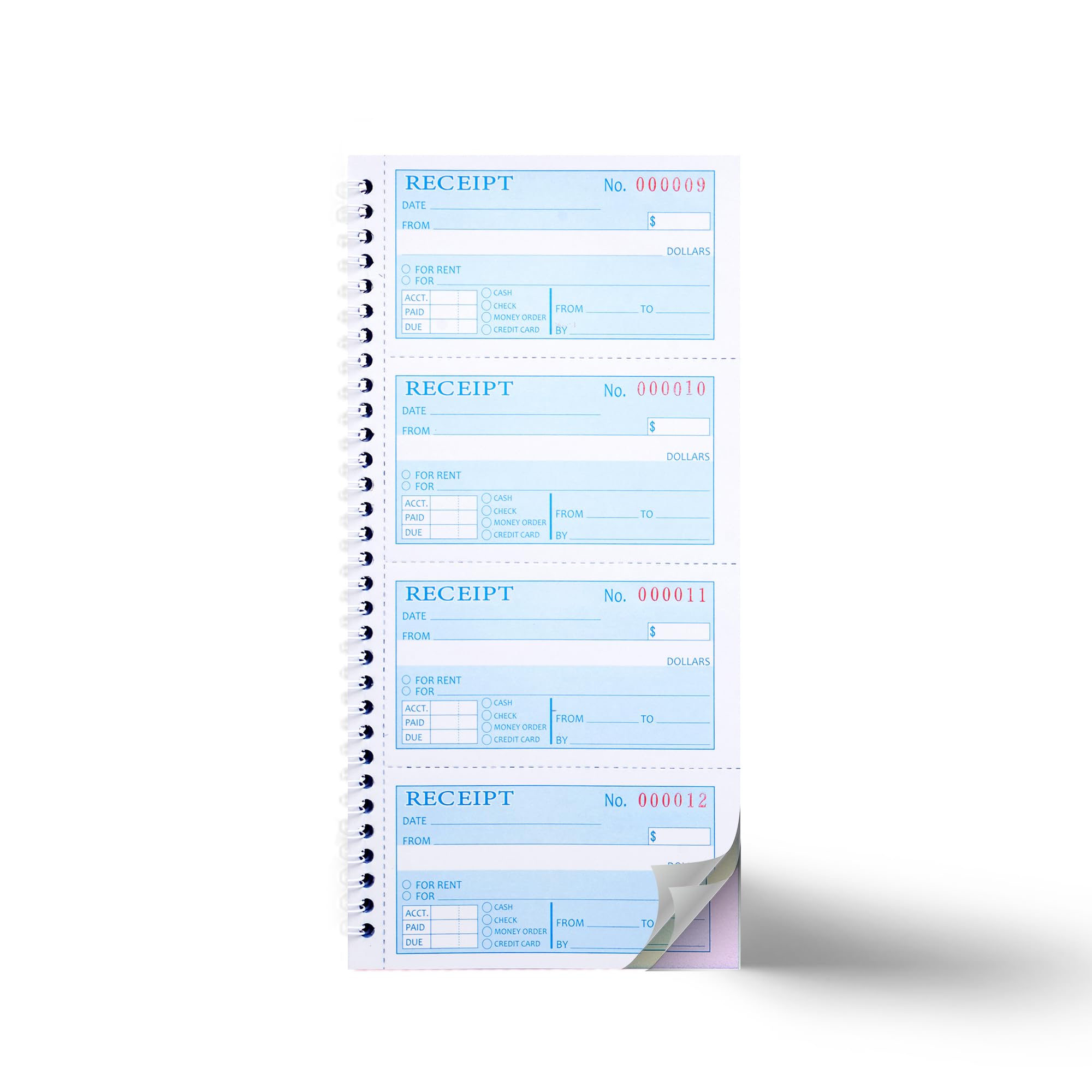 Receipt Books,Money and Rent Receipt Book,3-Part Carbonless,5.31" x 11. ...