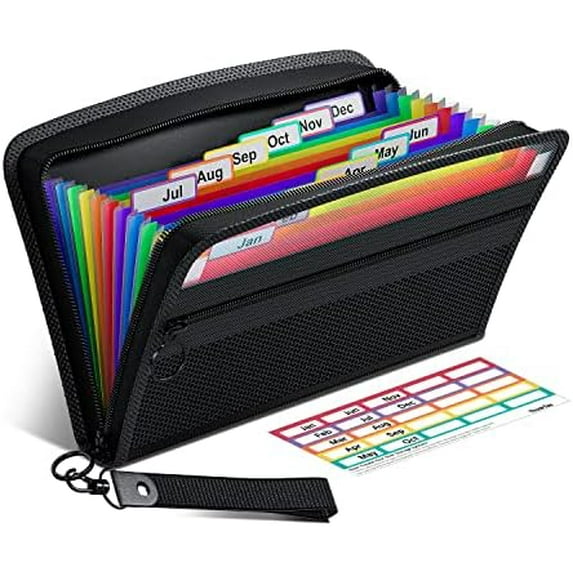 Receipt Coupon Organizer, 12 Pockets Small Accordion File Organizer ...