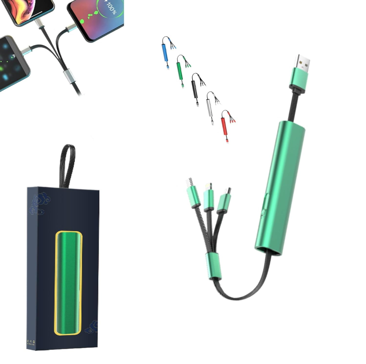 Receiptm 3-in-1 Fast Charging Cable, 3 in 1 USB Charging Cable, Multi ...