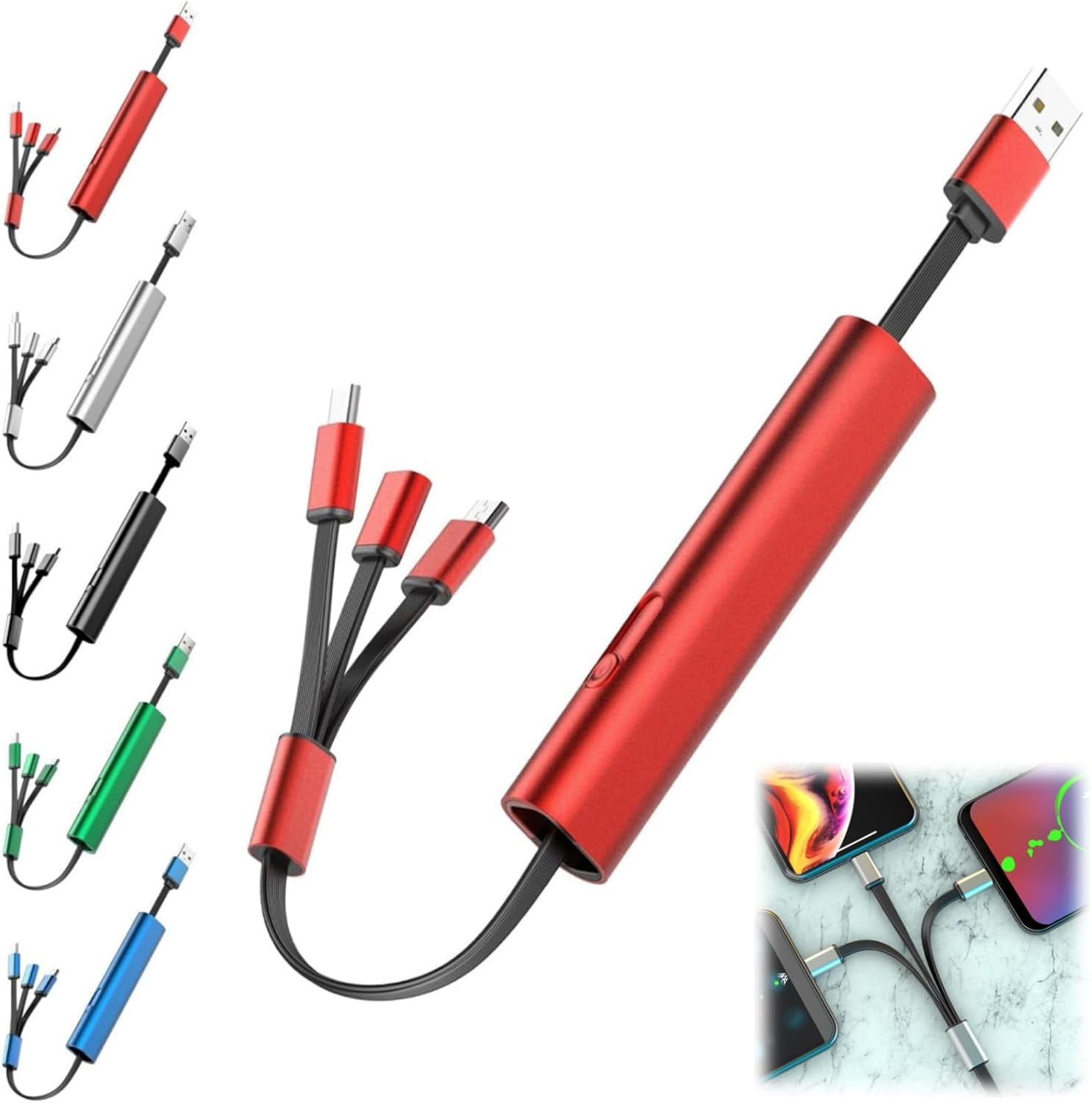 Receiptm 3-in-1 Fast Charging Cable,, 3 in 1 Portable Charging Cable ...