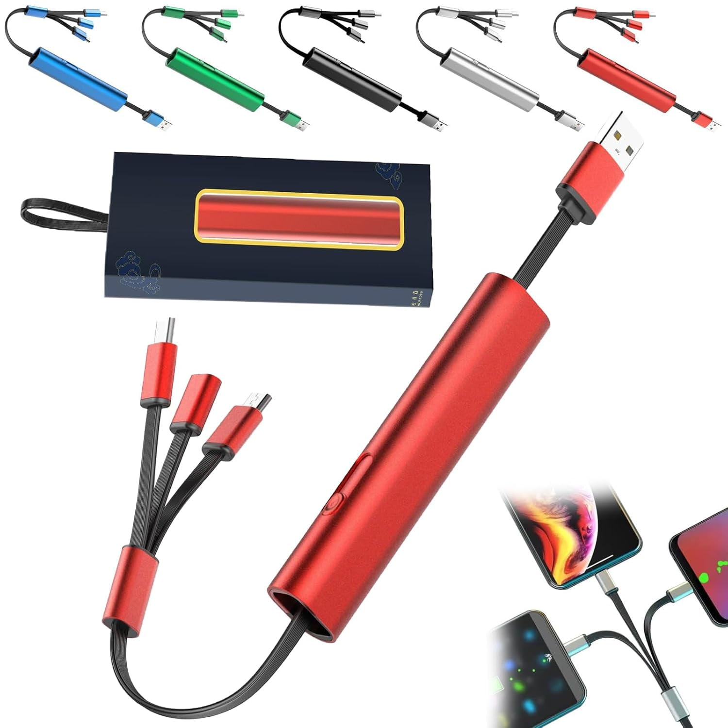 Receiptm 3-in-1 Fast Charging Cable, Receiptm 3 in One Charger ...