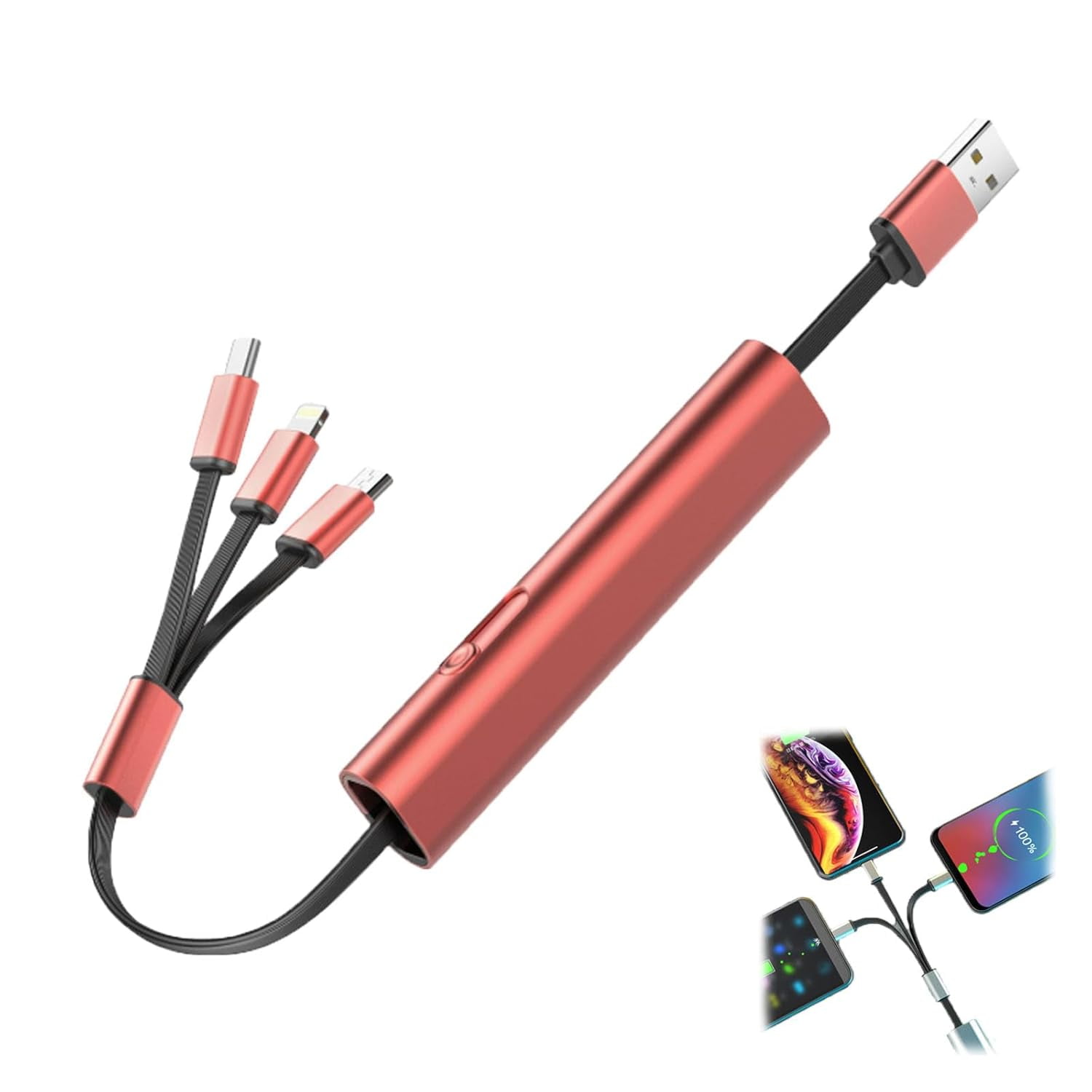 Receiptm 3-in-1 Fast Charging Cable, Receiptm Multi Head Charging Cabl ...