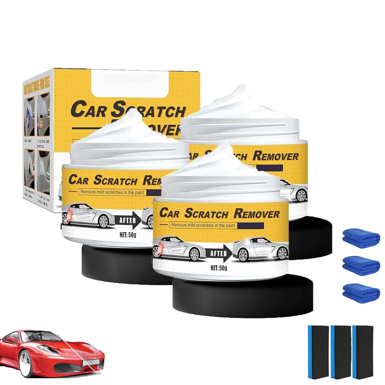 Receiptm T-221a Polishing Compound & Scratch Remover with Sponge ...