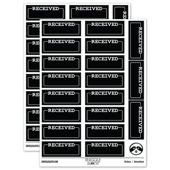 Received Blank Box for Date Signature Sticker Set - Black - Matte ...