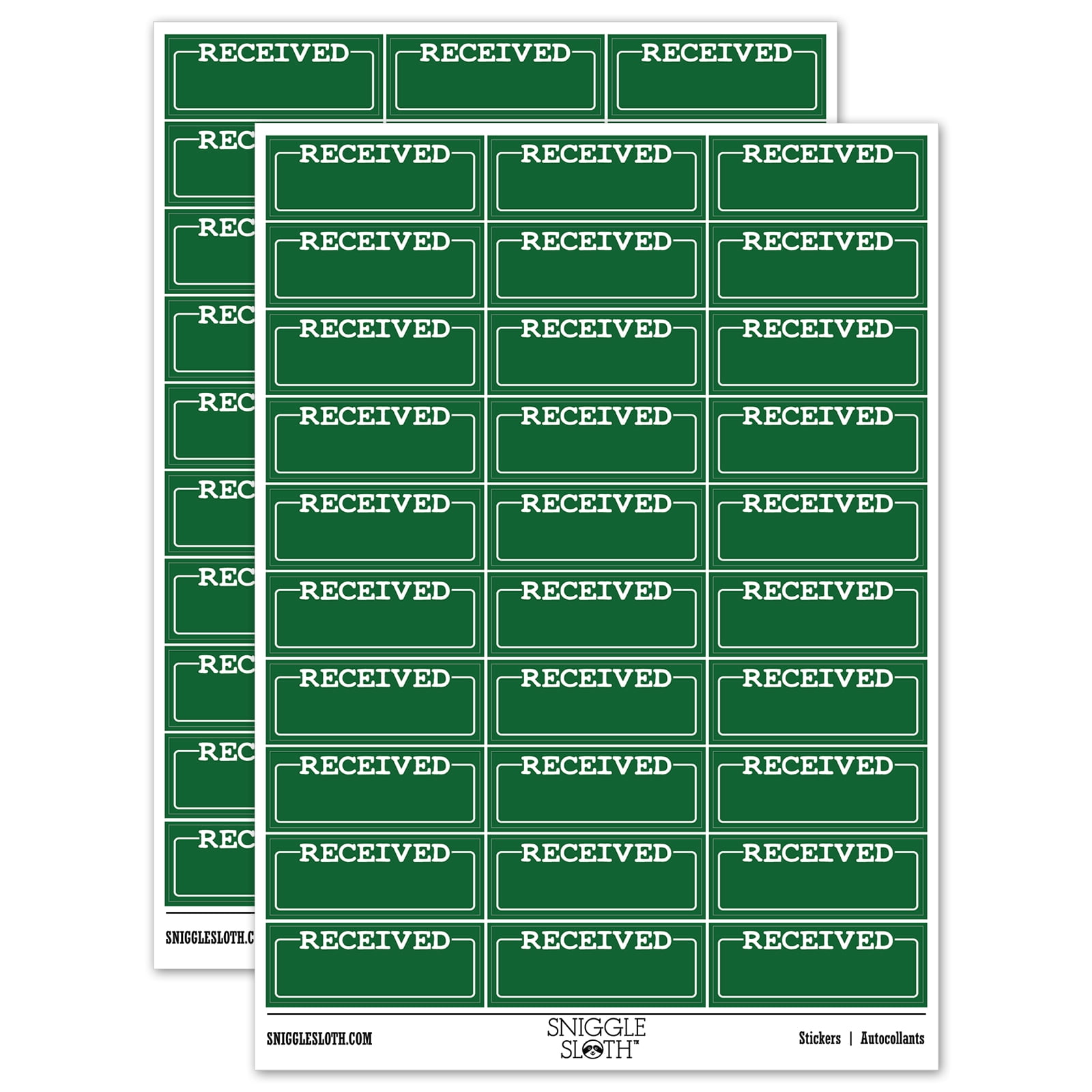 Received Blank Box for Date Signature Sticker Set - Dark Green - Gloss ...
