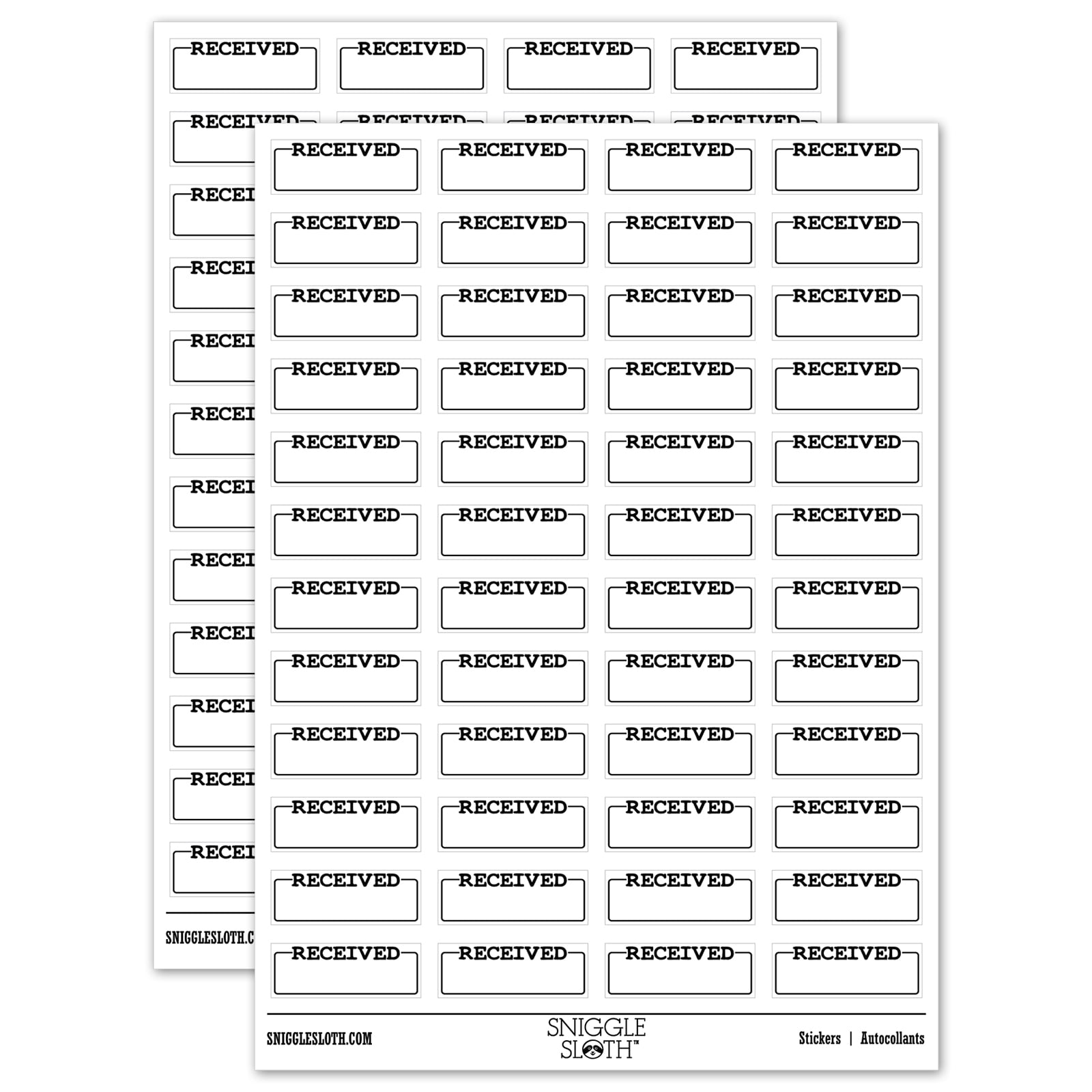 Received Blank Box for Date Signature Sticker Set - White - Gloss ...