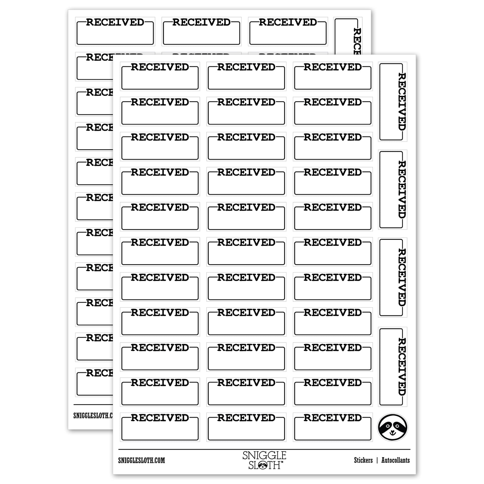 Received Blank Box for Date Signature Sticker Set - White - Gloss ...