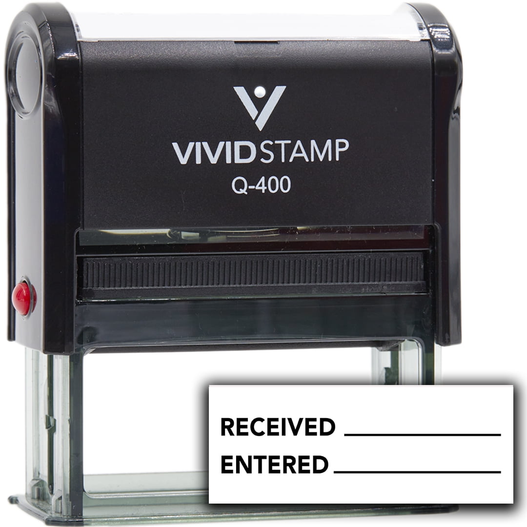 Received Entered Self Inking Rubber Stamp (Black Ink) - Q-400 - Walmart.com
