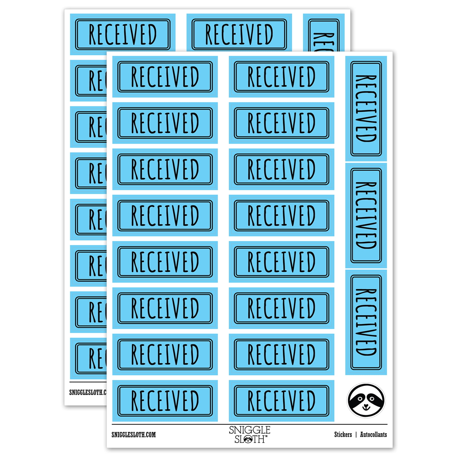 Received Office Filing Sticker Set - Light Blue - Gloss Finish - 2.00 ...
