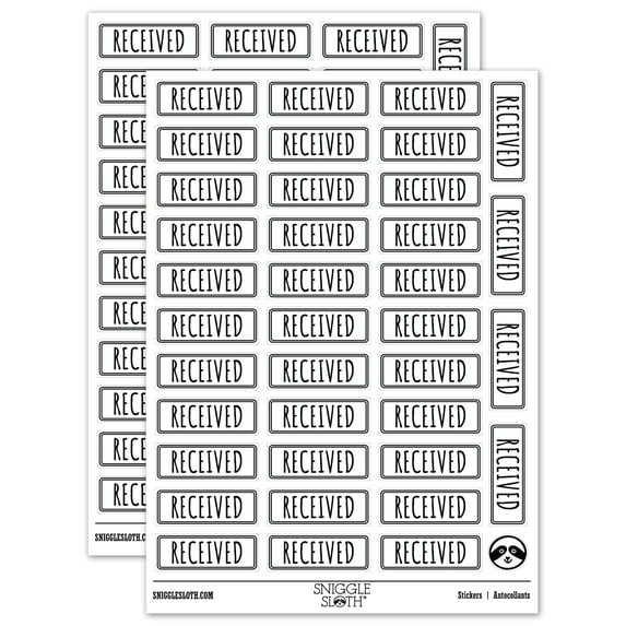 Received Office Filing Sticker Set - White - Gloss Finish - 1.5" Small ...