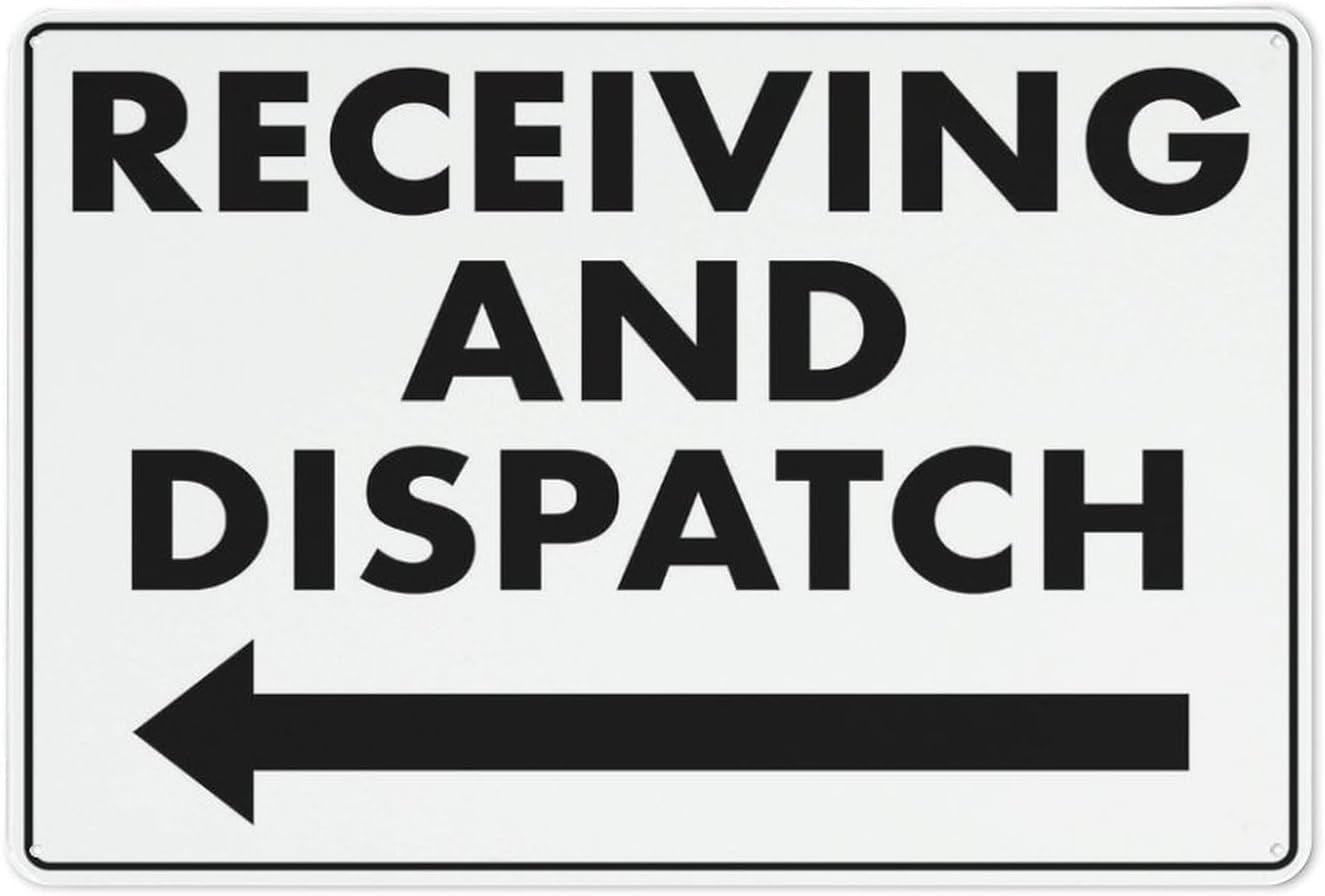 Receiving And Dispatch Left Arrow Sign For Business 8X12 in Rust Free ...