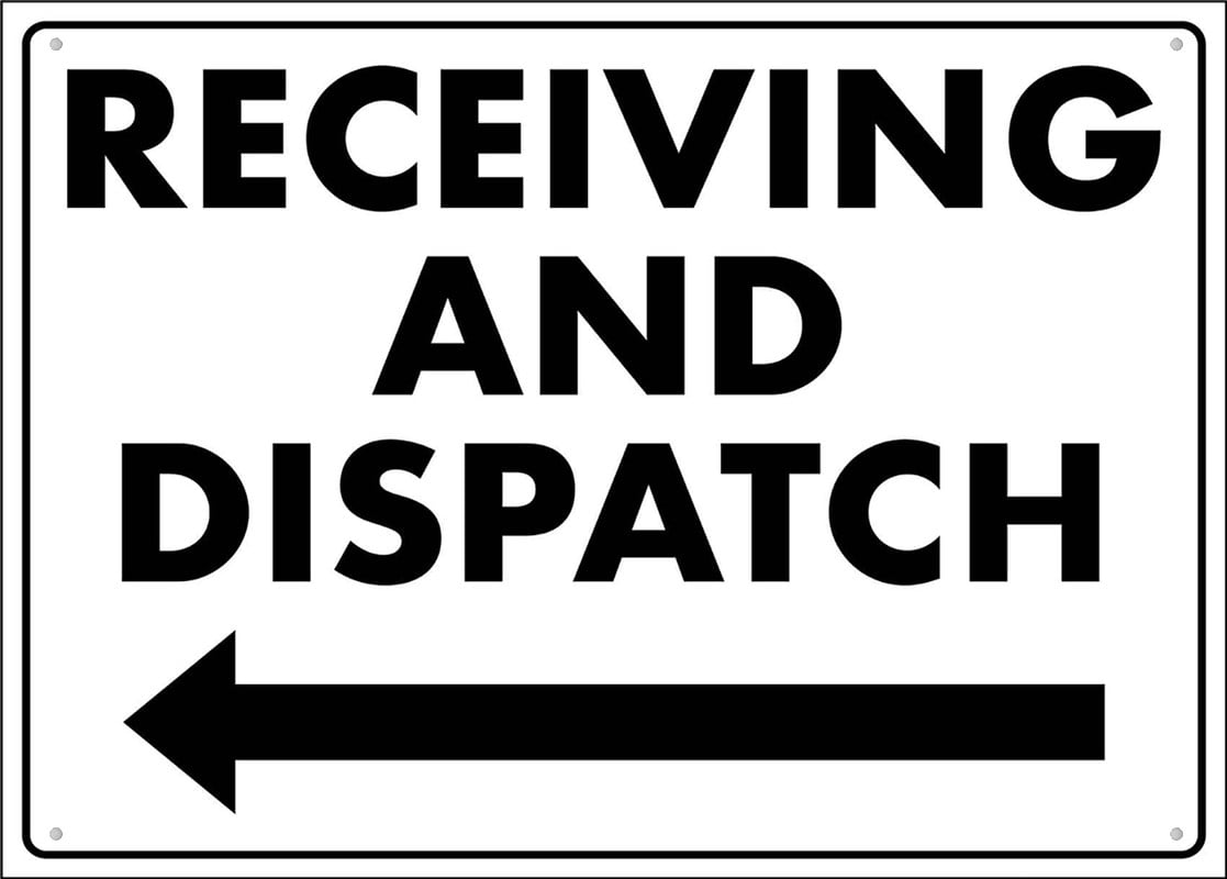 Receiving And Dispatch Left Arrow Sign For House 12" X 8" Yard Sign ...