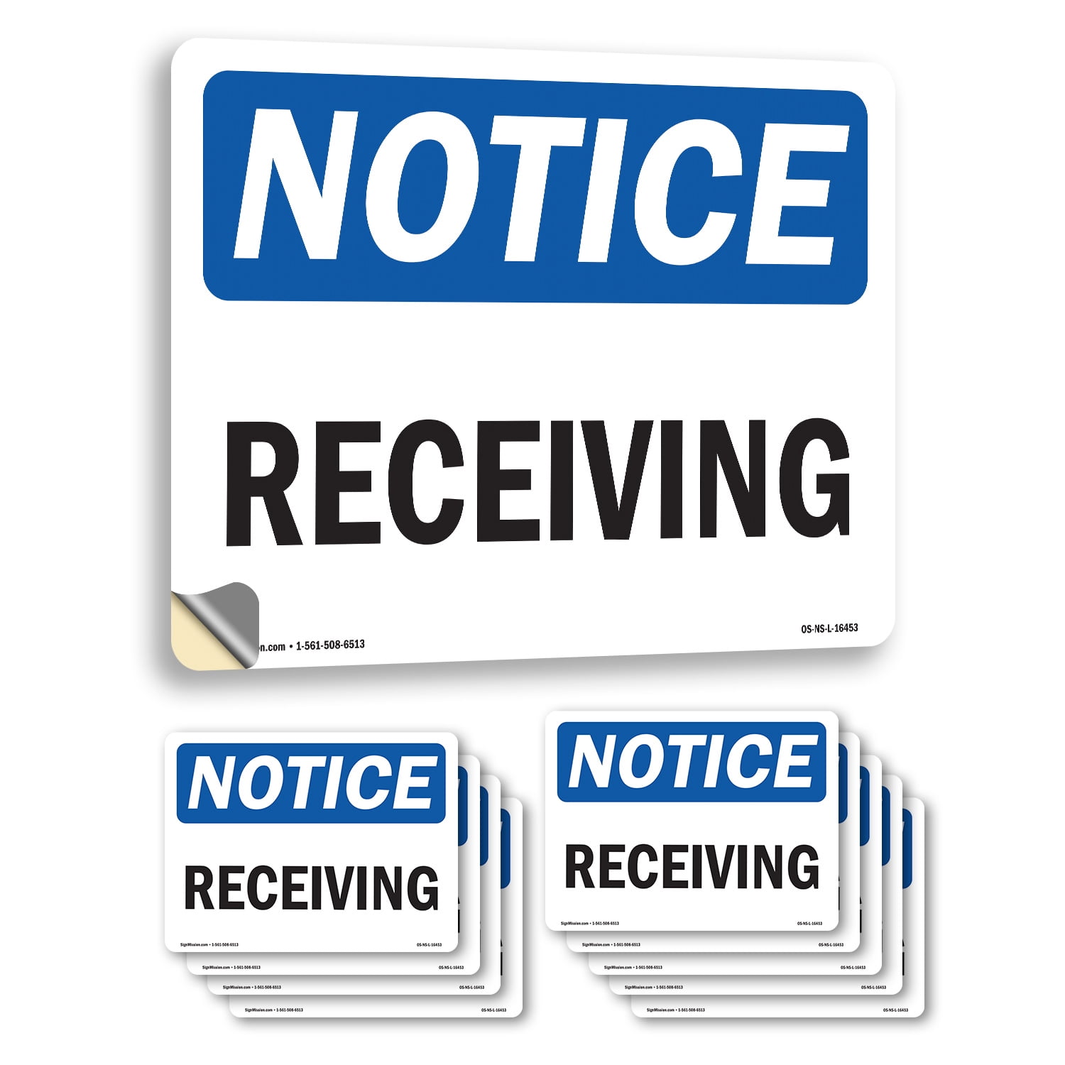 Receiving OSHA Notice Vinyl Decal Label 18 Inch x 12 Inch - 10 Pack ...