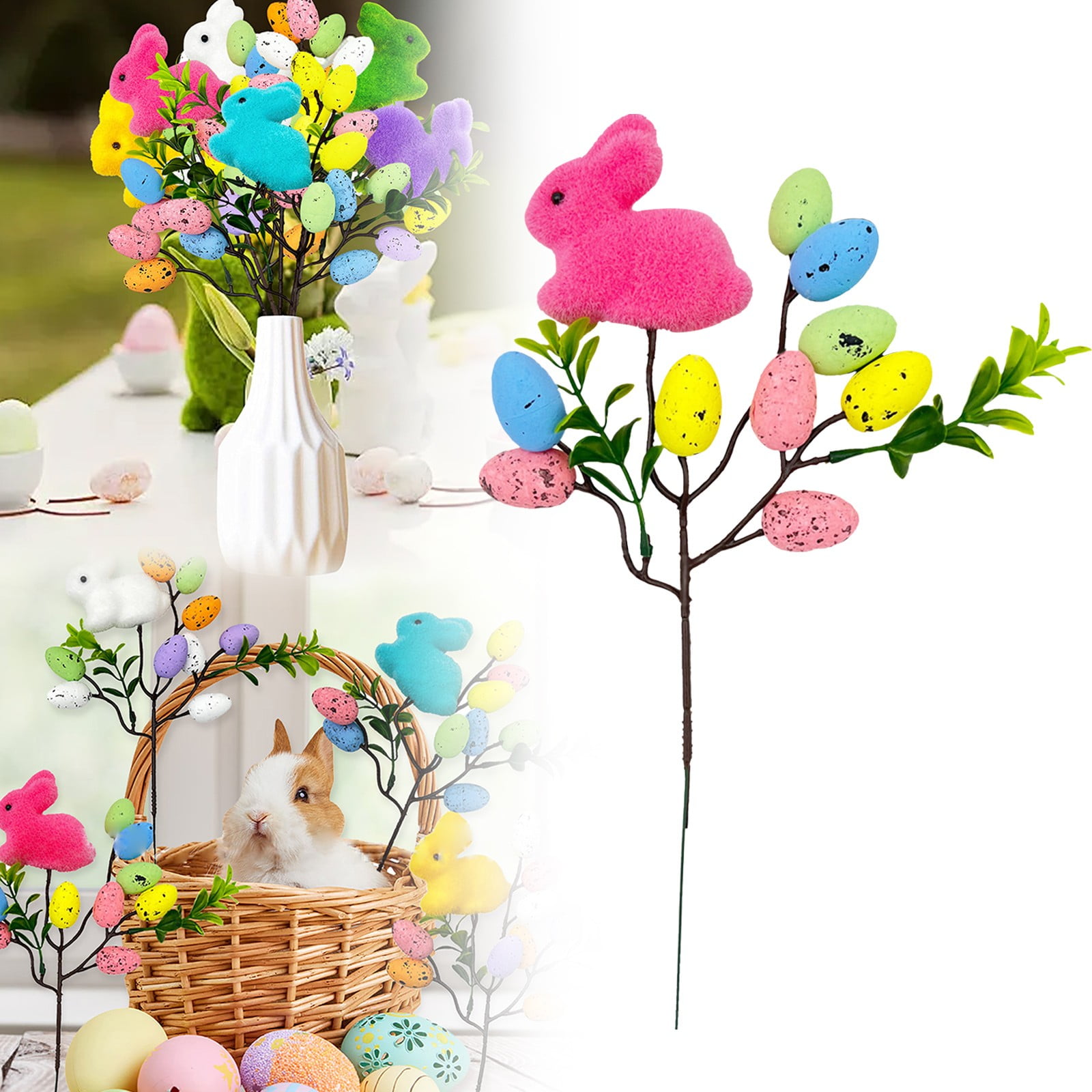 Recent Order! Artificial Easter Spray Vine With Pastel Easter Eggs And ...