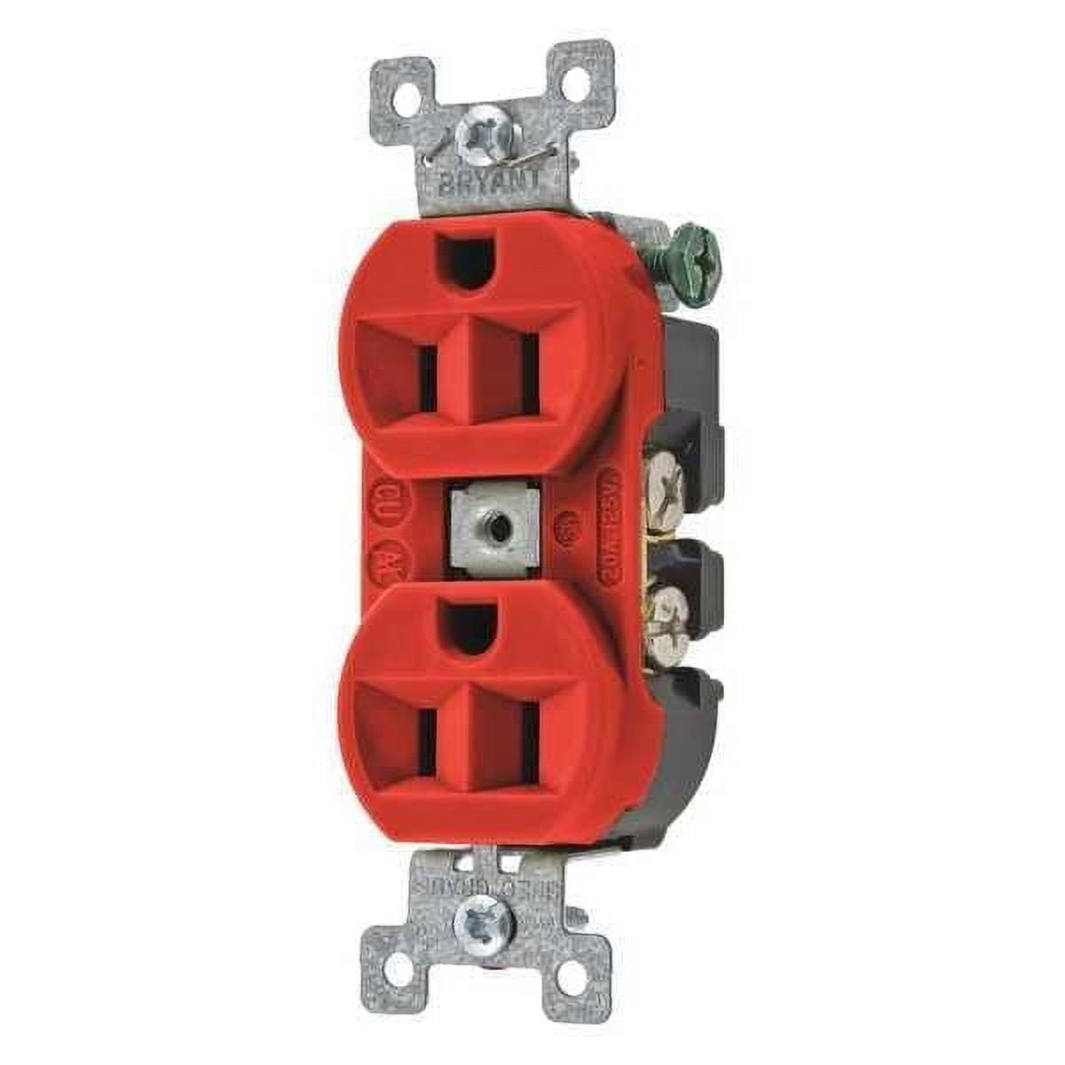 Bryant Receptacle,Red,15A,Back/Side,Flush Mount 5262BRED - Walmart.com