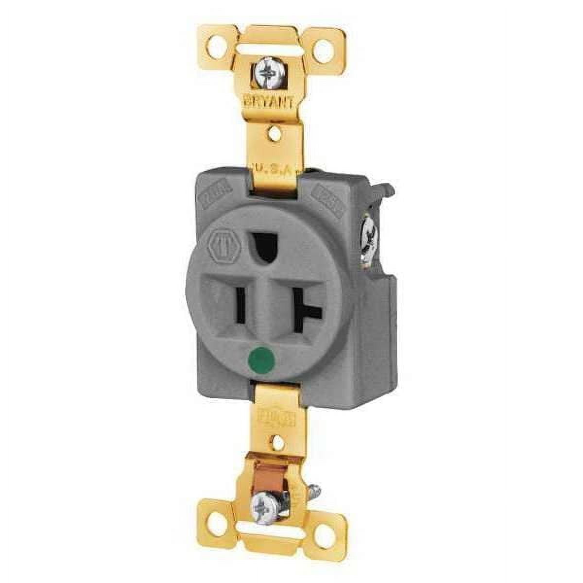 Bryant Receptacle,Gray,Hospital Grade,125VAC 8310GRY - Walmart.com
