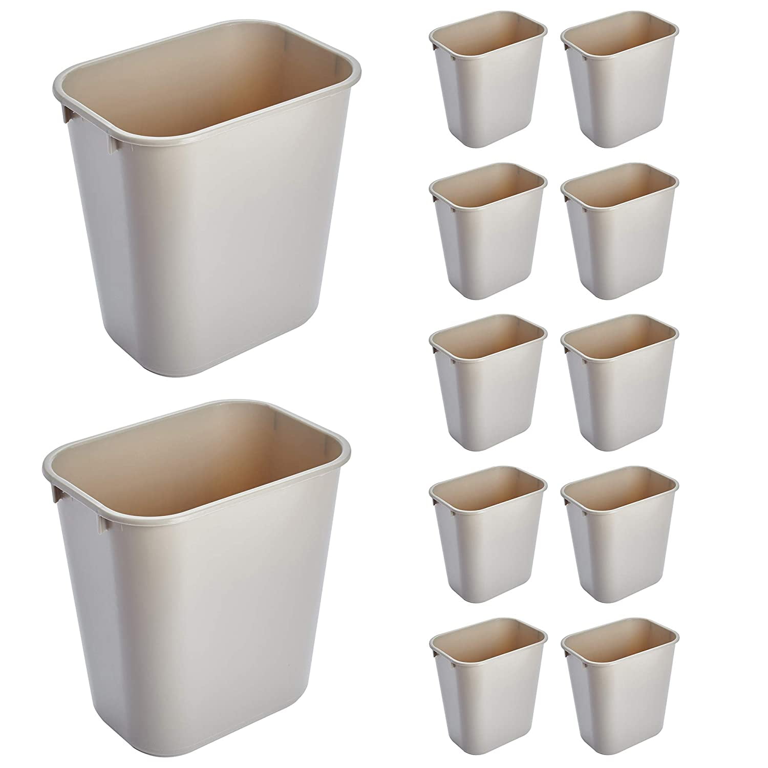 Receptacle Wastebasket, 3.25-Gallon/13-Quart, Beige, Plastic, Garbage ...