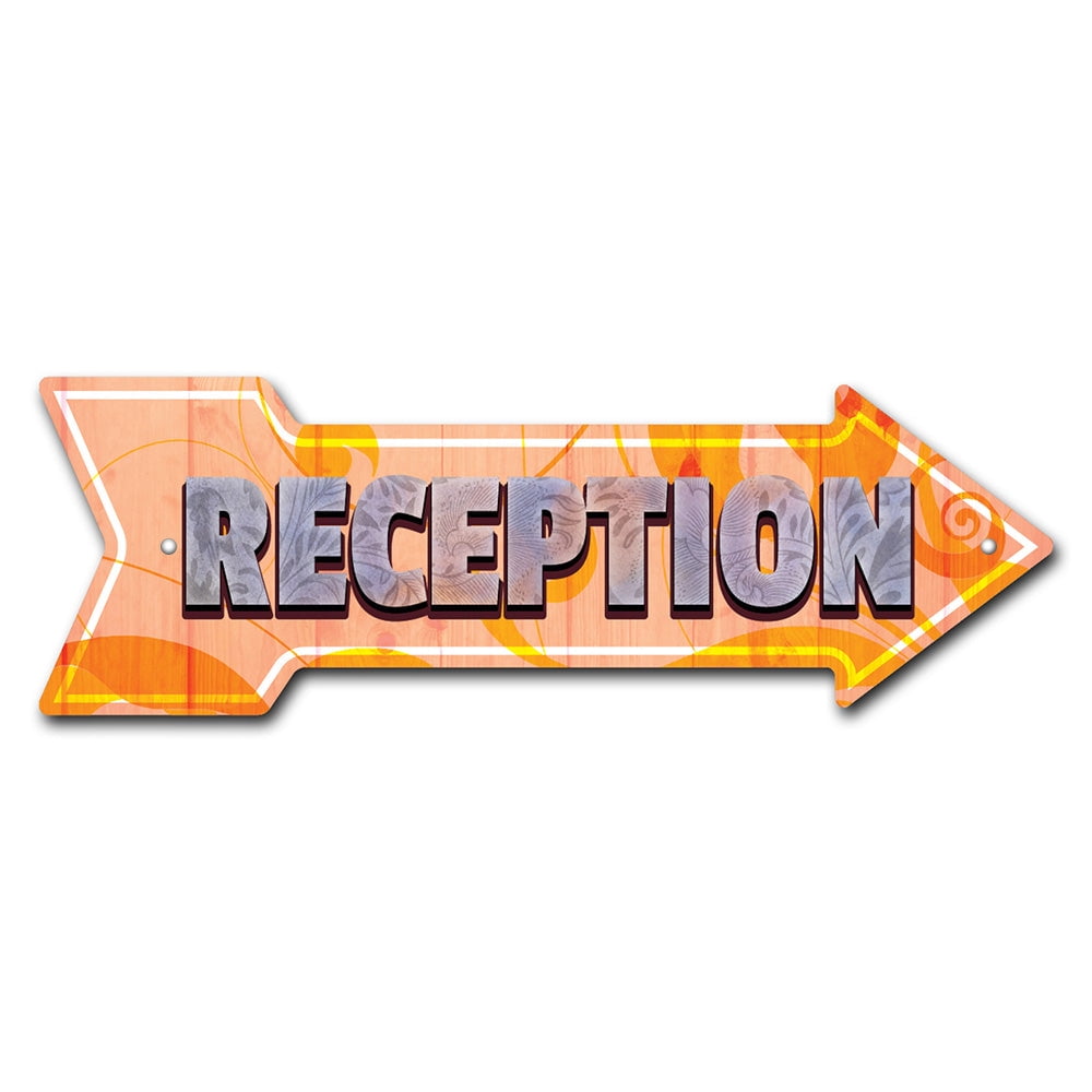 Reception Arrow Sign | Indoor/Outdoor | Direction Arrow Sign Funny Home ...