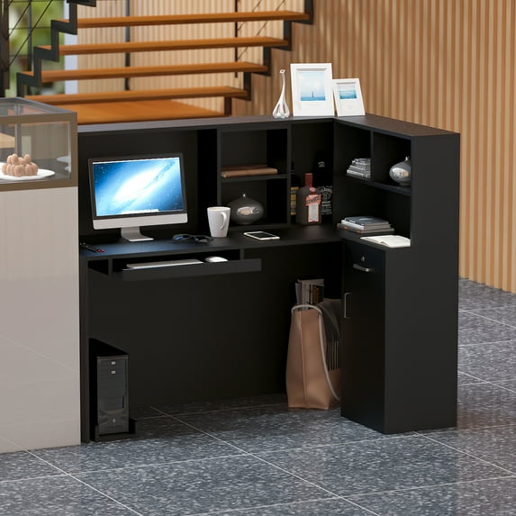 Reception Center for Office, Reception Station with Drawers and Open ...