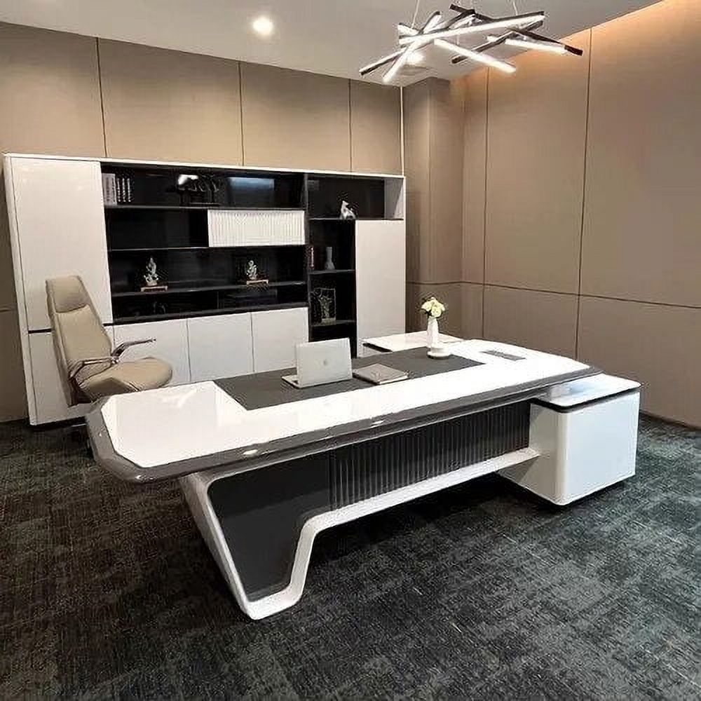 Reception Computer Desk Table Corner Executive Luxury Drawers Office ...