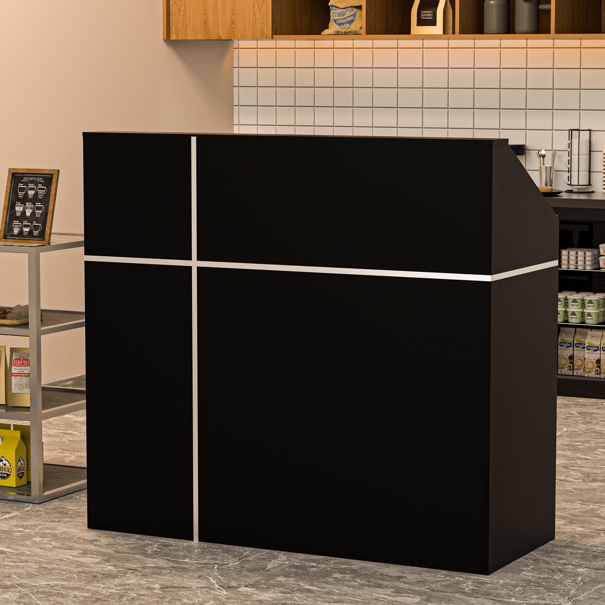 HARIPUL 50-inch Reception Desk with Counter, Front Desk Office Desk ...