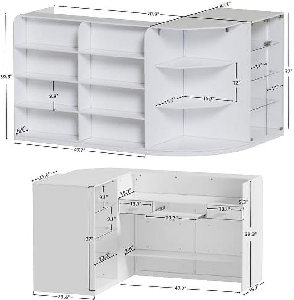 Reception Desk with Counter for Retail & Checkout,Modern Front ...