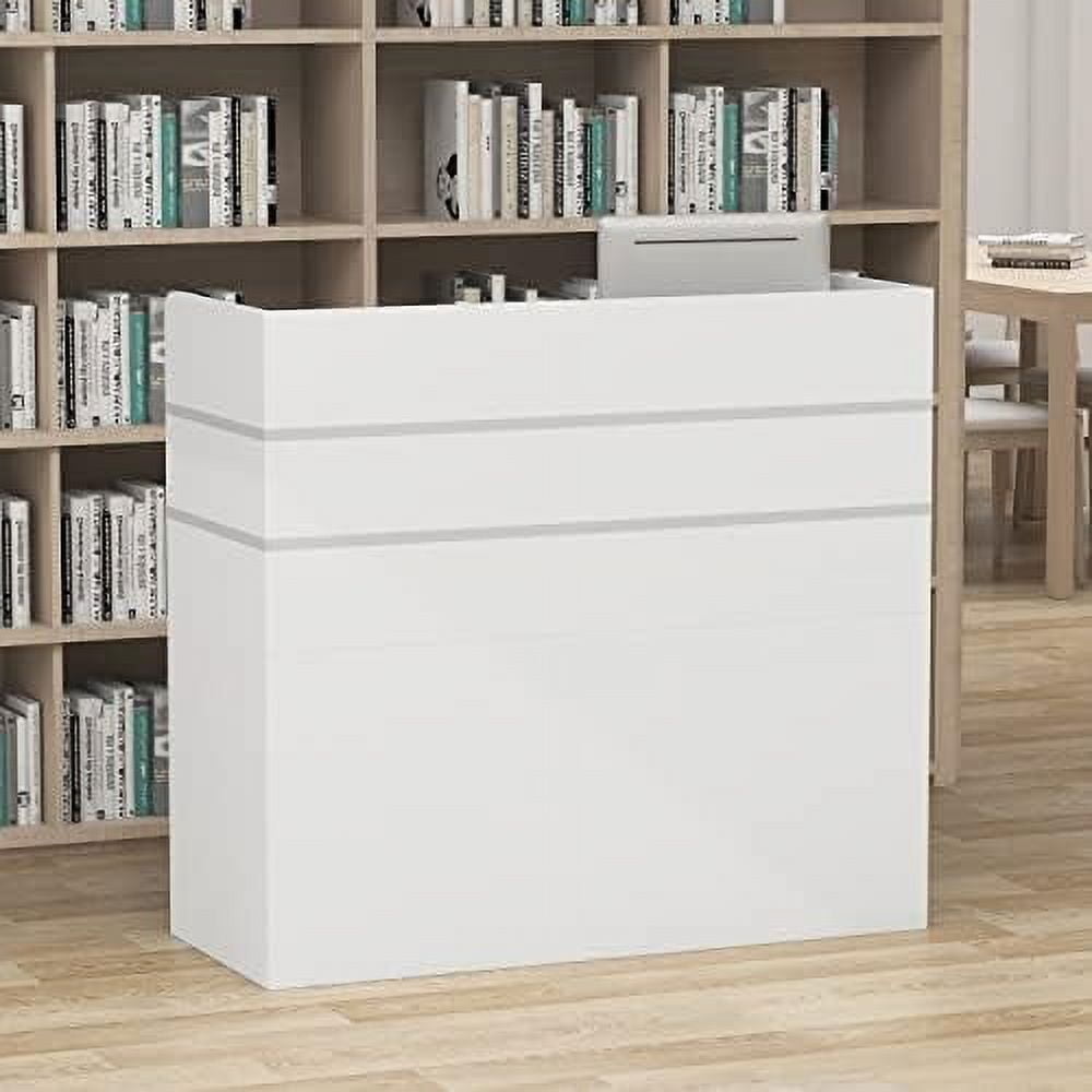 Reception Desk with Drawers & Storage Shelves, Table with Private ...